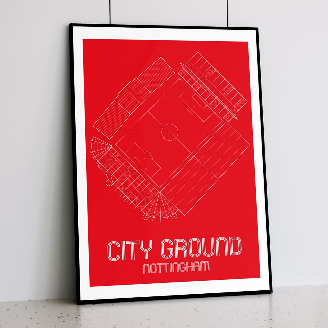 Nottingham Forest - City Ground - Contemporary Print Design - 3 Colour ...