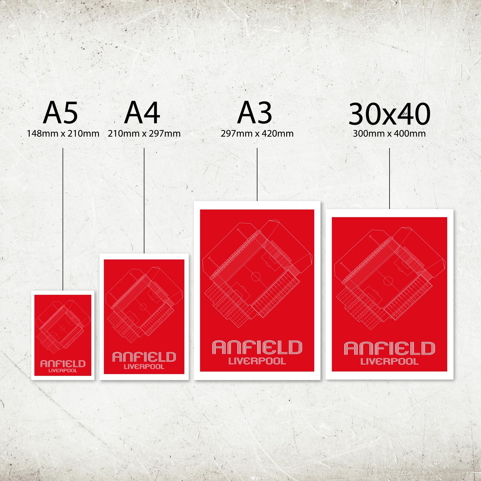 Liverpool - Anfield - Contemporary Stadium Print Design - Quality Gloss ...