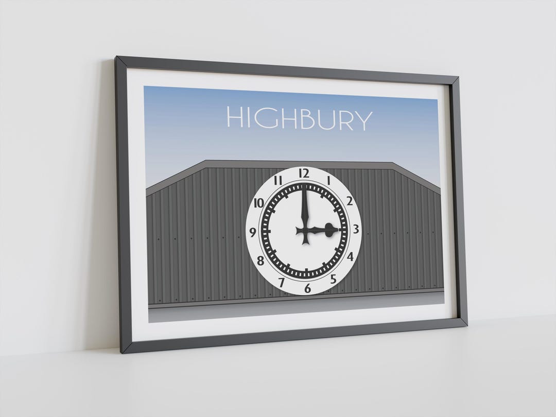 Arsenal - Highbury - Clock - Contemporary Art Print - Stadium Print ...