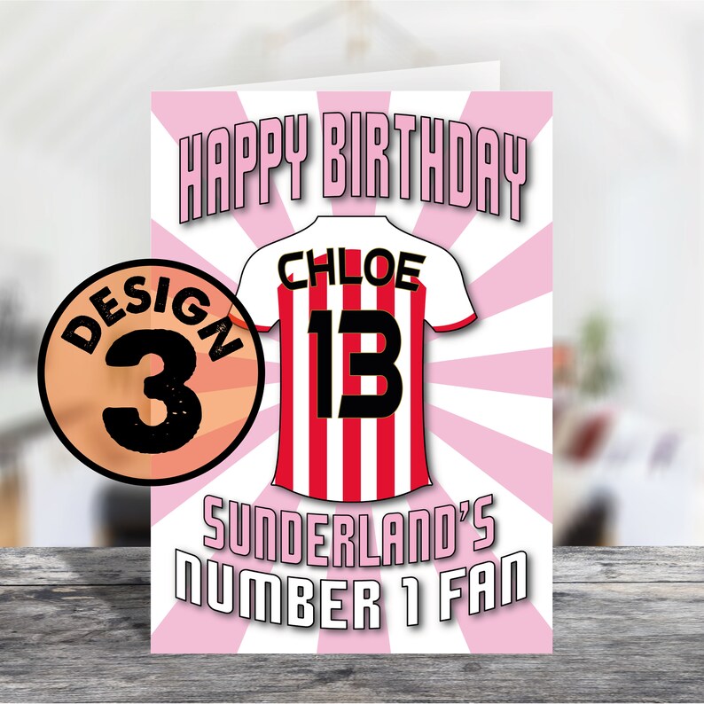 Sunderland AFC Birthday Card: Personalized Name & Age, Number 1 Fan ...