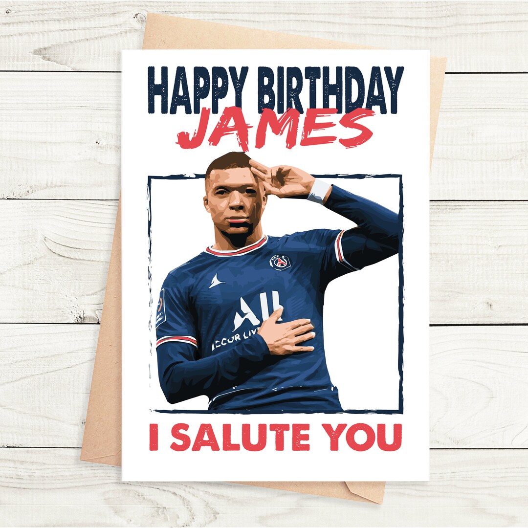 Kylian Mbappe Personalised Birthday Card PSG France A5 - Etsy