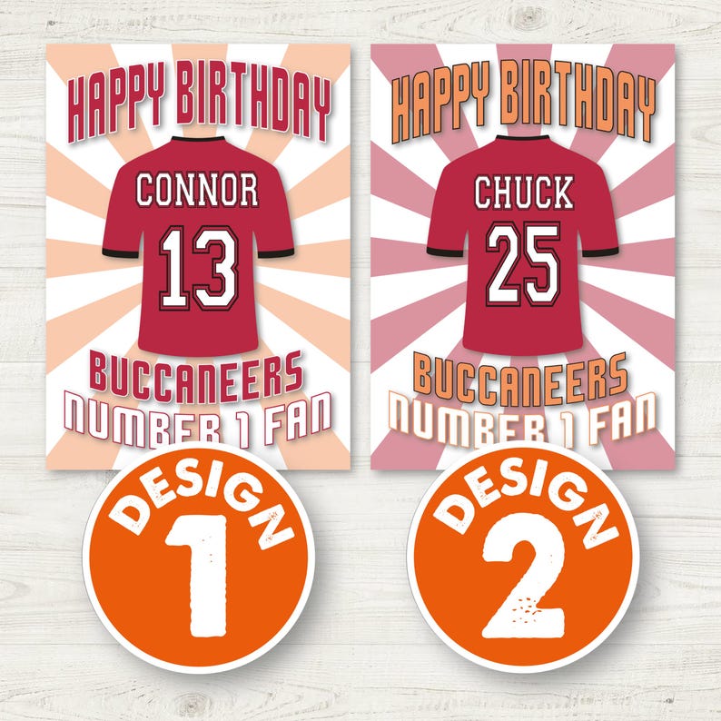 Tampa Bay Buccaneers Birthday Card, Badge, Keyring and Print Combo: NFL ...