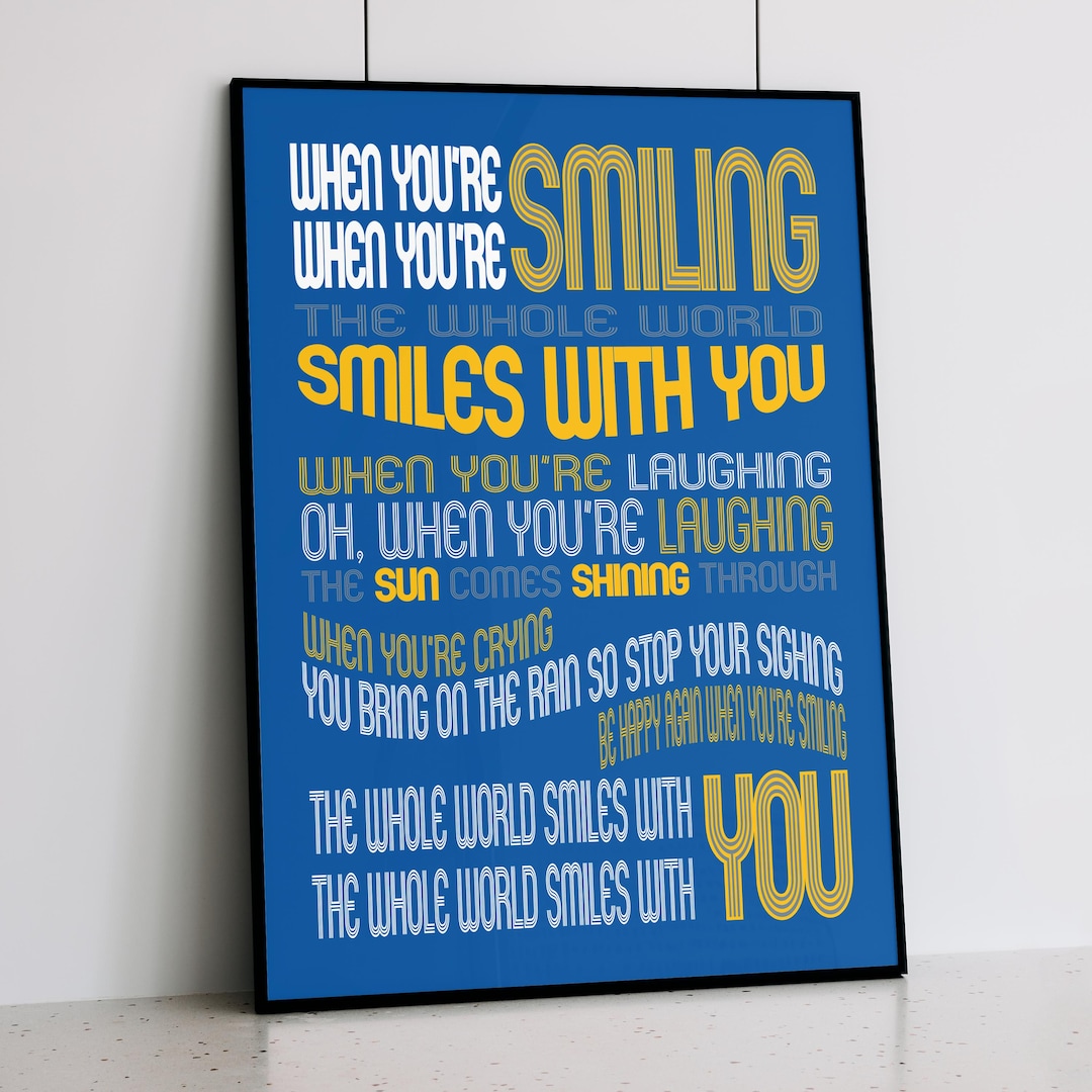 Leicester City "when You're Smiling" Song Lyrics Print - Etsy