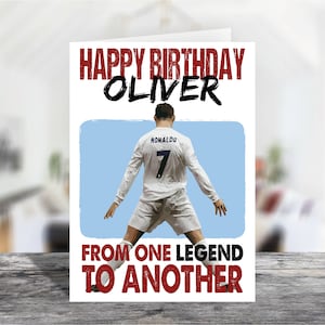Cristiano Ronaldo - Personalised Birthday Card - Legend - Portugal - A5 ...