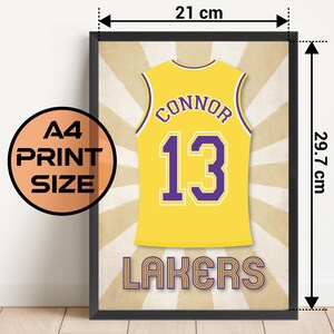 LA Lakers Basketball Shirt Age and Name Personalised Birthday Card ...