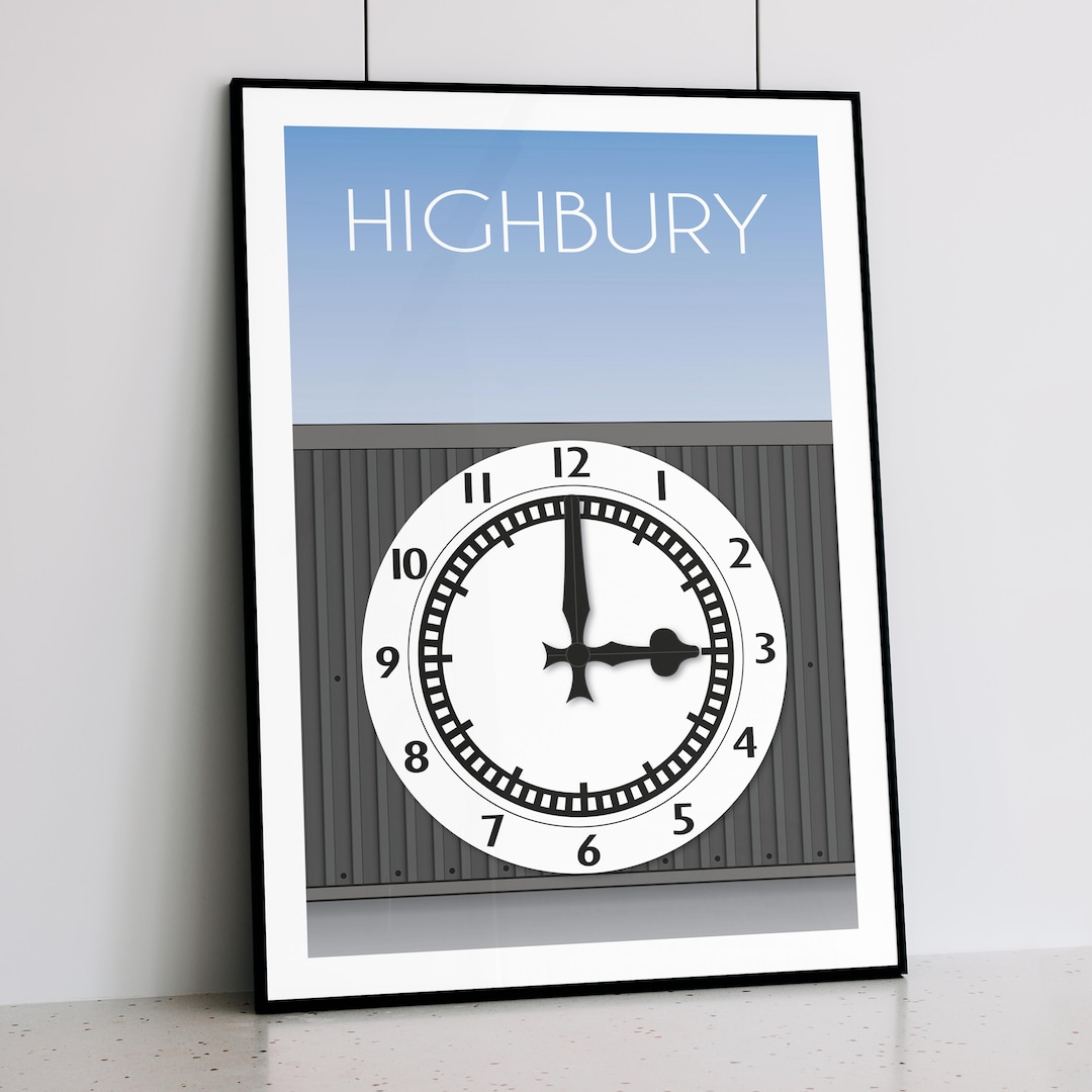 Arsenal Highbury Clock Stadium Art Print: Contemporary Wall Decor - Etsy
