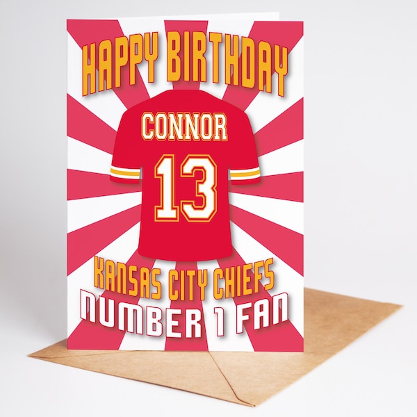 Kansas City Chiefs Birthday Cards - Etsy