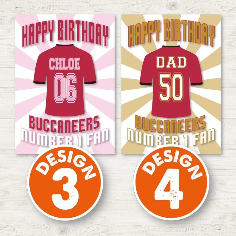 Tampa Bay Buccaneers Birthday Card, Badge, Keyring and Print Combo: NFL ...