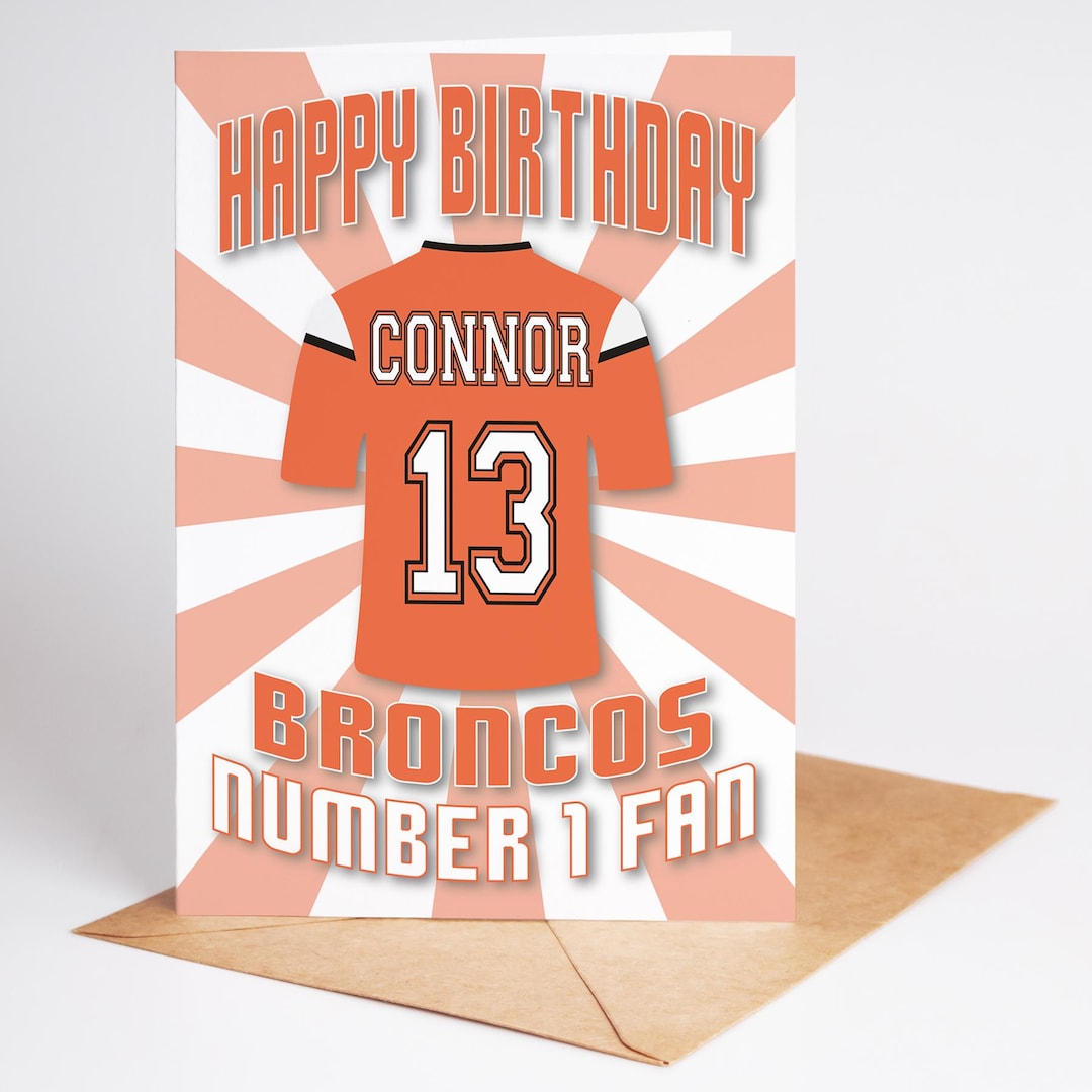 Denver Broncos Birthday Card: Personalized NFL Fan Gift - Etsy