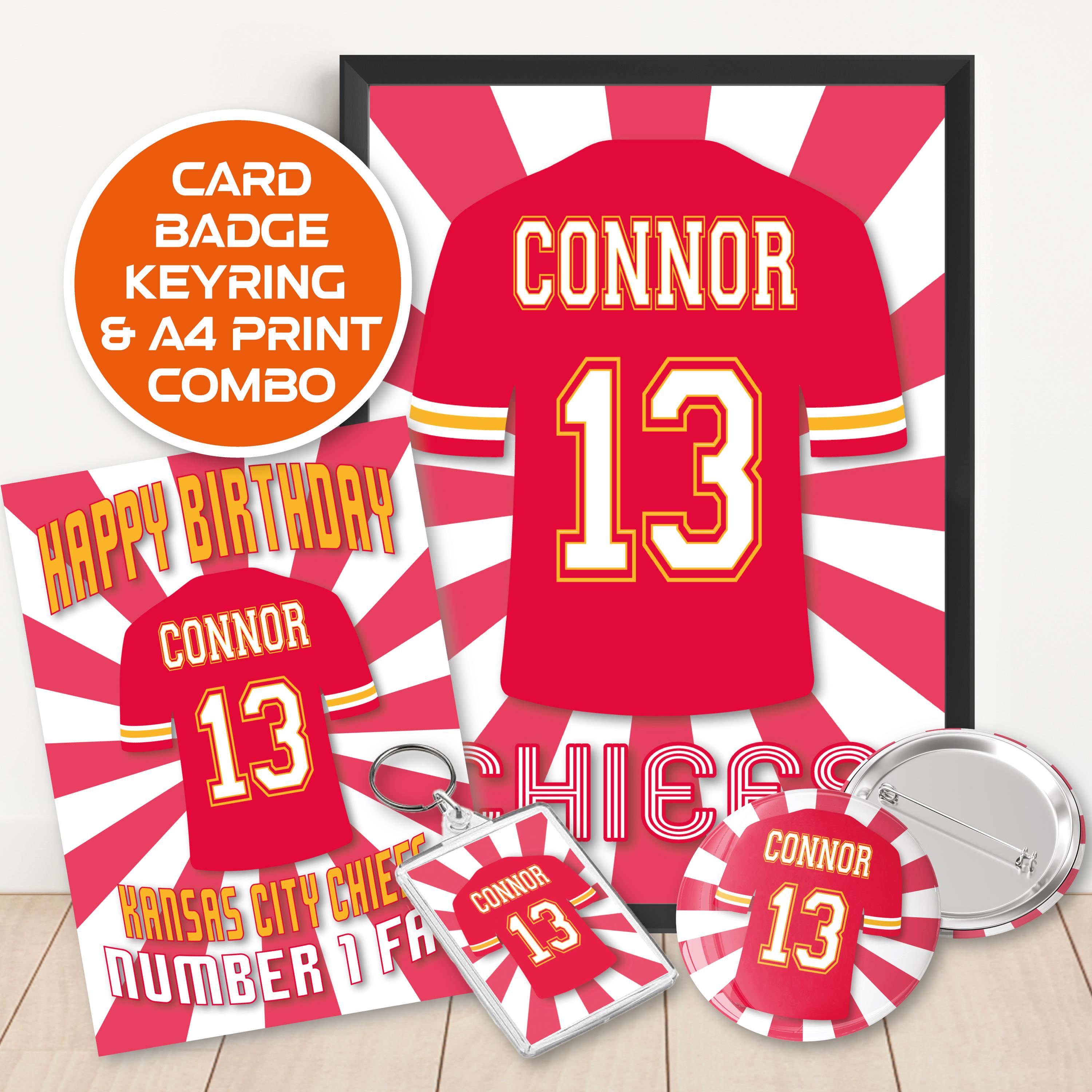 Kansas City Chiefs Birthday Card: Personalized NFL Shirt Design - Etsy