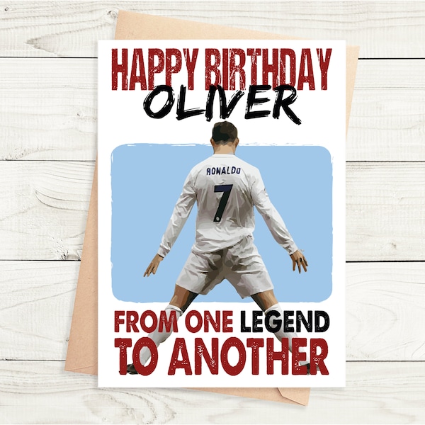 Cristiano Ronaldo Birthday Card - Etsy