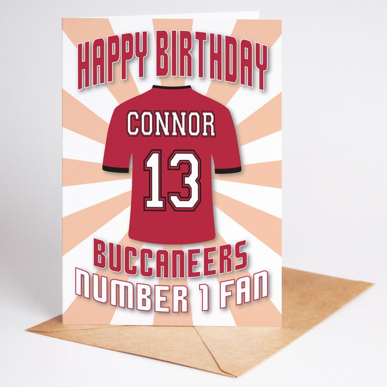 Tampa Bay Buccaneers Birthday Card, Badge, Keyring and Print Combo: NFL ...