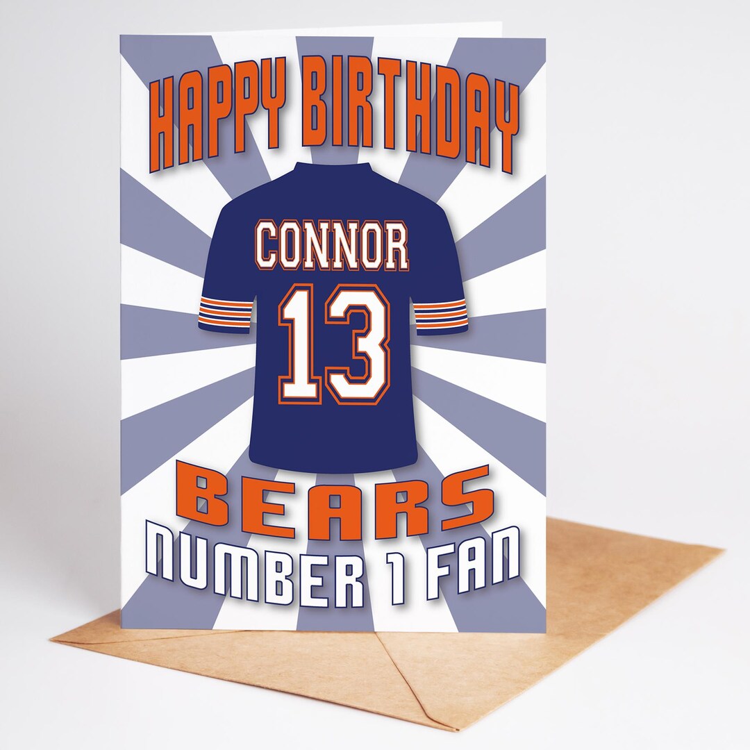 Chicago Bears Birthday Card: Personalized NFL Fan Gift - Etsy UK