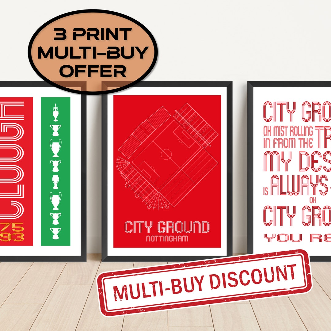Nottingham Forest - 3 Quality Prints - Contemporary Style - A5 - A4 ...