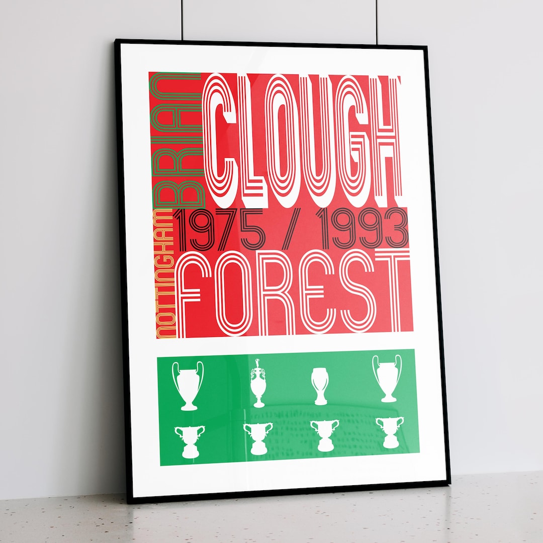 Brian Clough Nottingham Forest Trophies Art Print: Contemporary ...