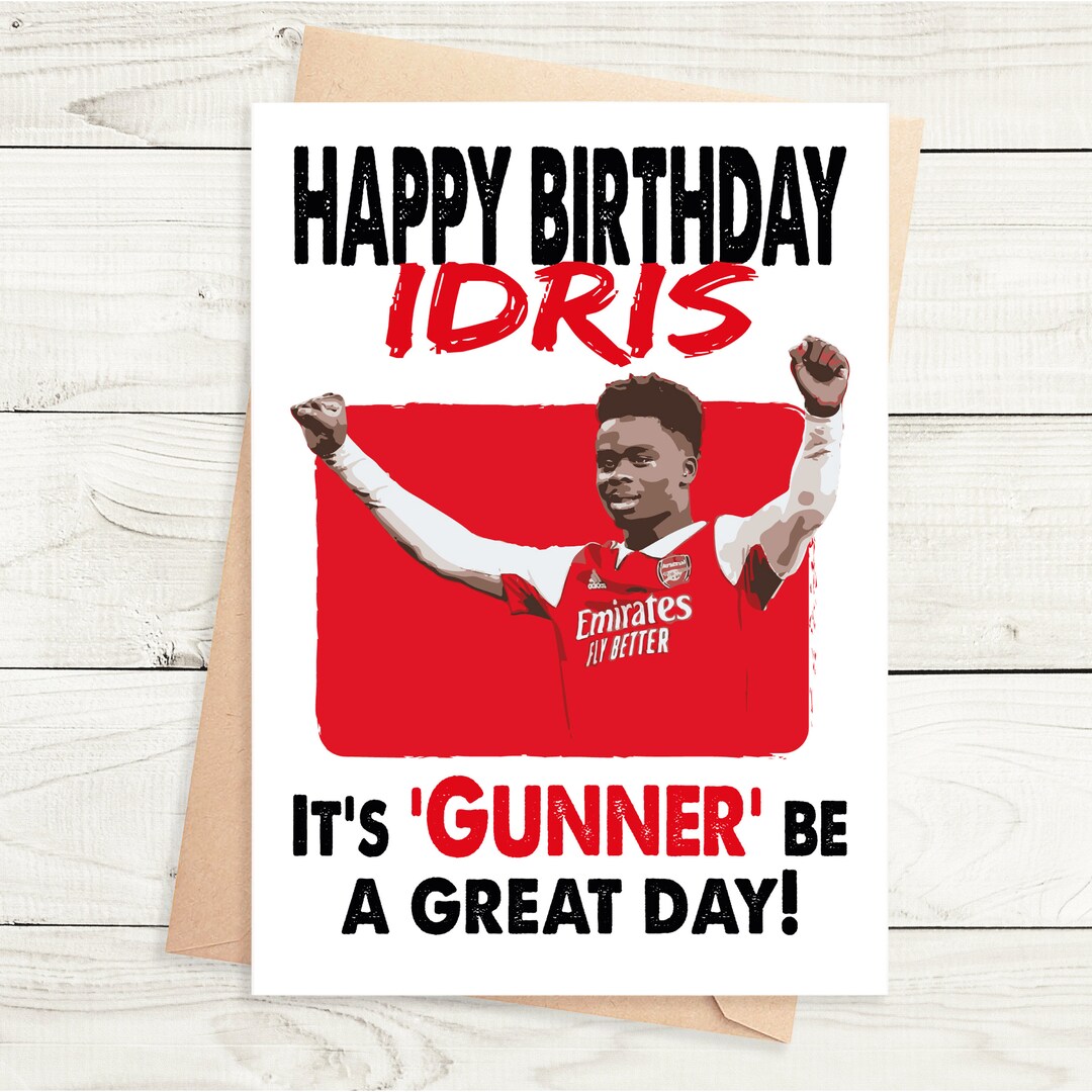 Bukayo Saka Personalised Birthday Card Arsenal England A5 Size Quality ...