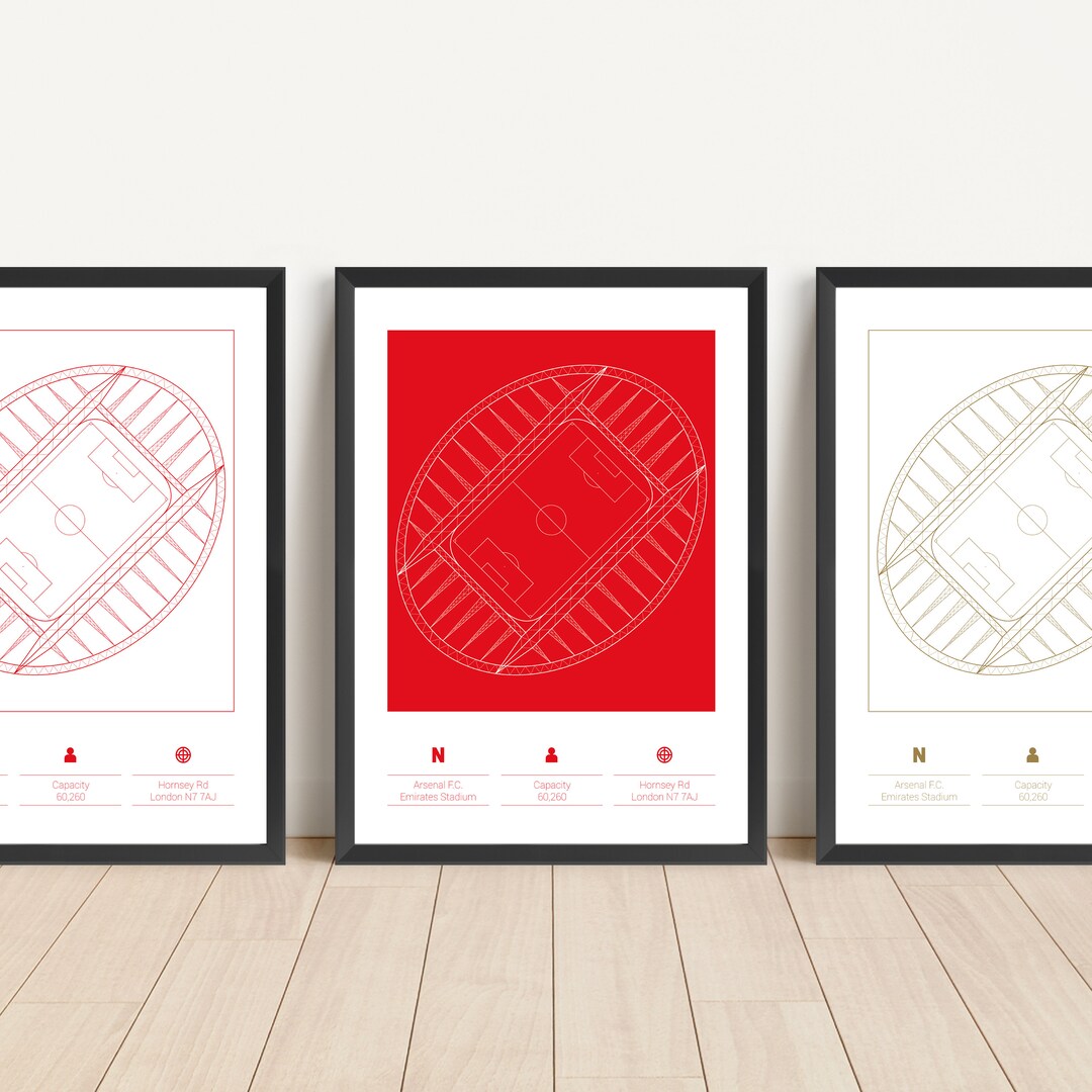 Arsenal Emirates Stadium A4 PRINT A3 PRINT red/white - Etsy