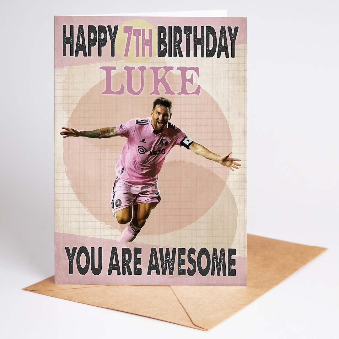 Lionel Messi Birthday Card: Inter Miami, Argentina Legend (A5 Size) - Etsy