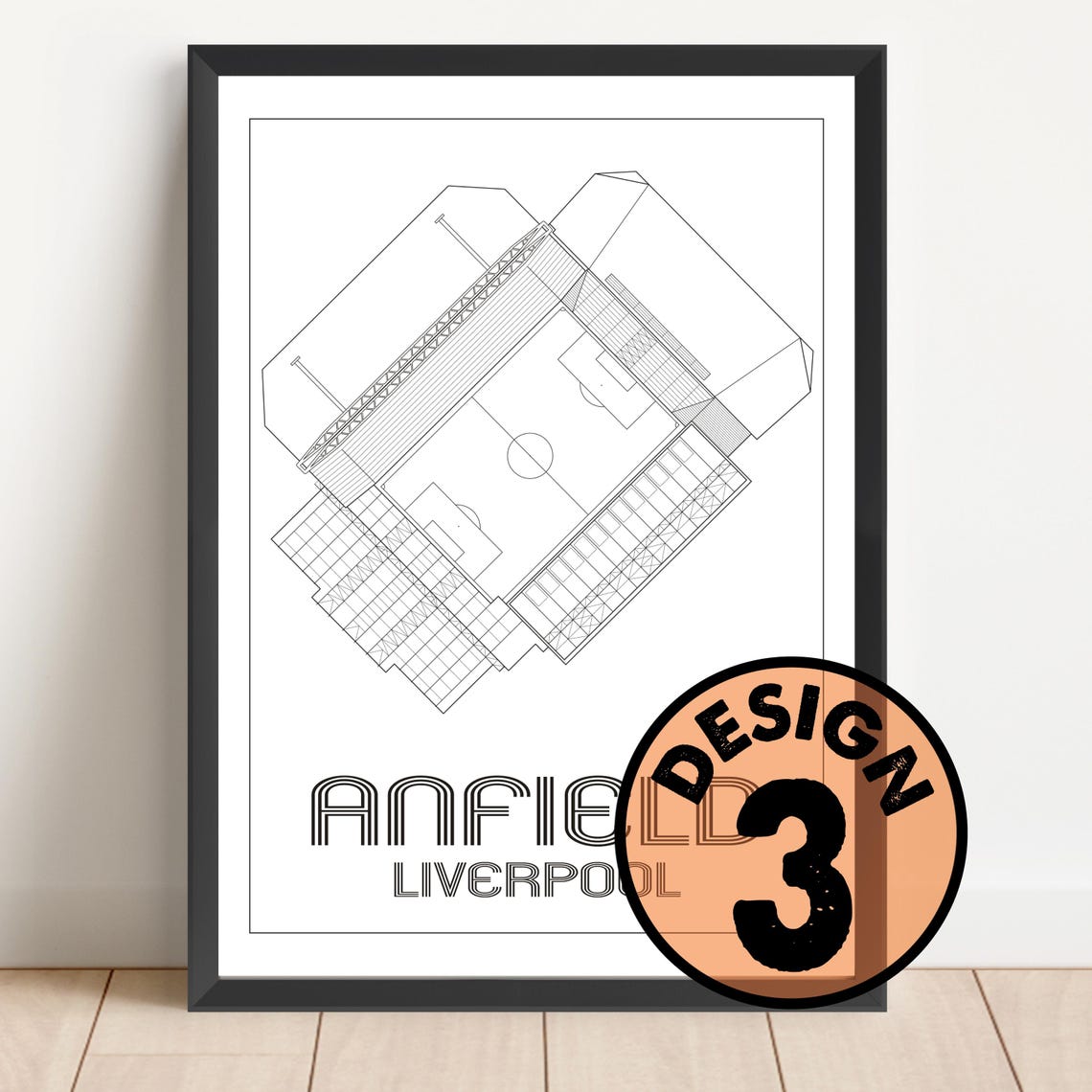 Liverpool - Anfield - Contemporary Stadium Print Design - Quality Gloss ...