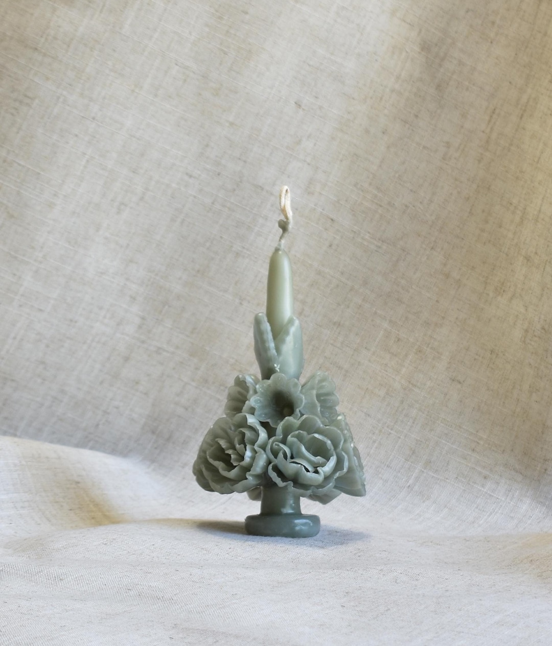 Oaxacan Small Floral Taper Candle "pera" - Etsy