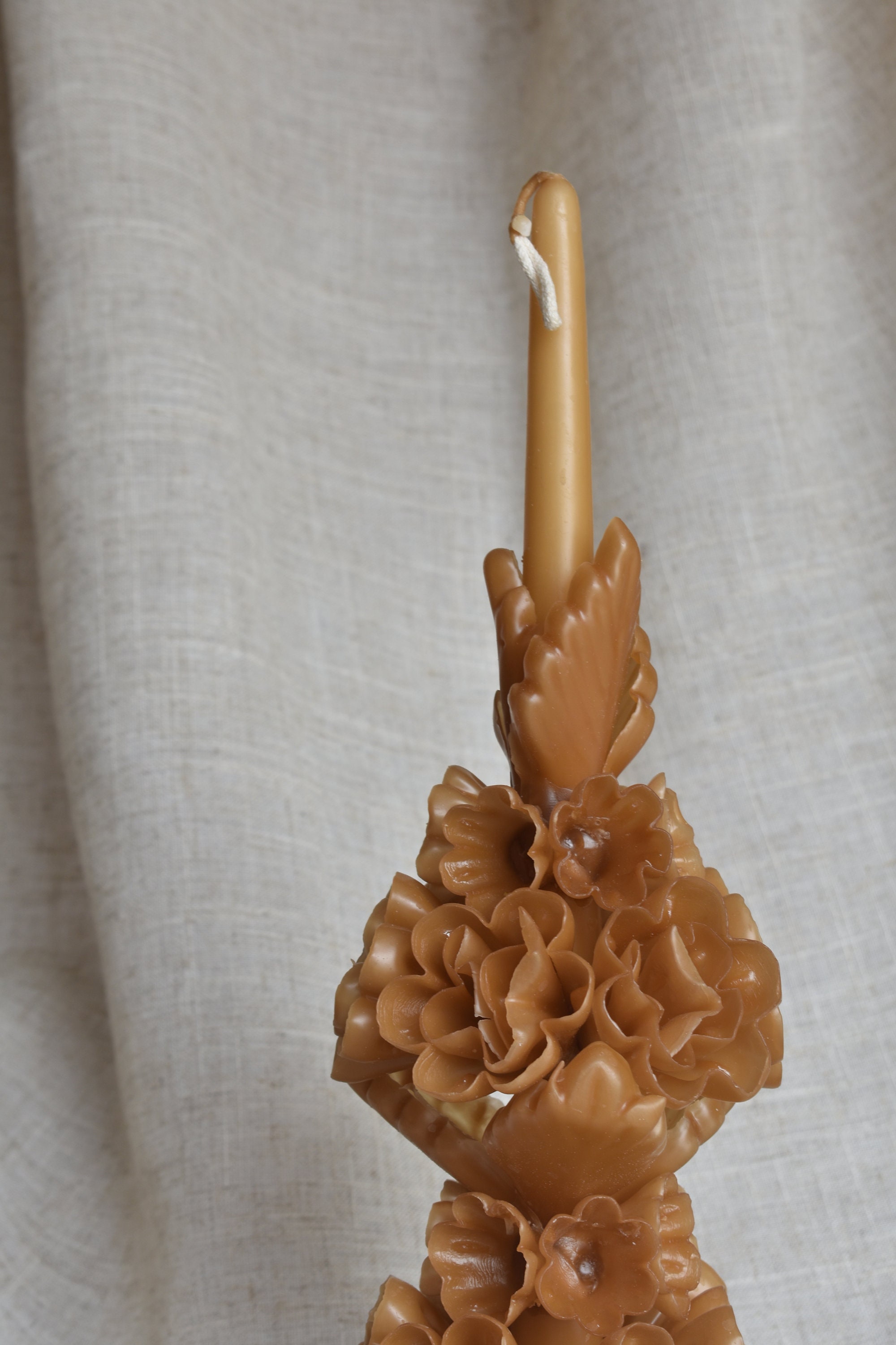 Oaxacan Floral Taper Large Candle "canela" - Etsy
