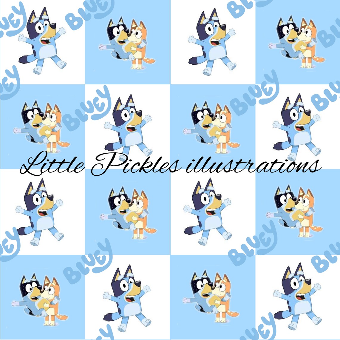 Bluey Checkerboard Seamless Design ,pattern Design, Illustration - Etsy