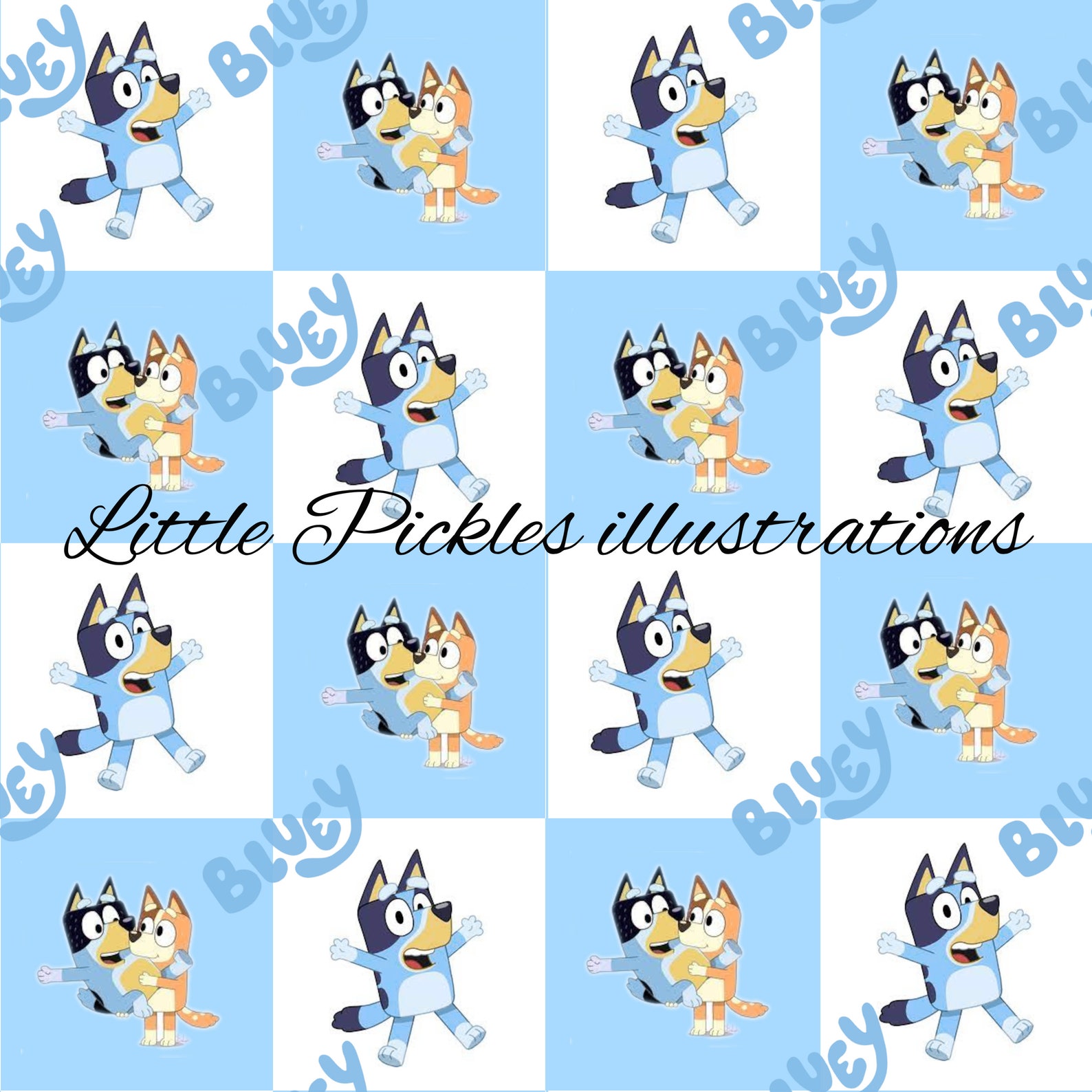 Bluey Checkerboard Seamless Design ,pattern Design, Illustration - Etsy