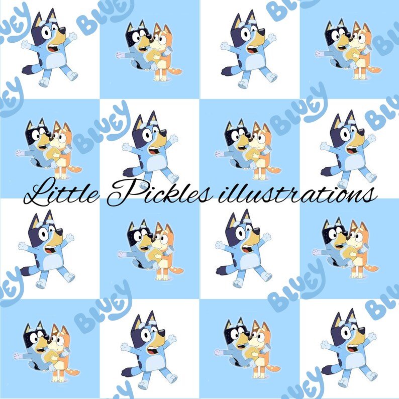 Bluey Checkerboard Seamless Design ,pattern Design, Illustration - Etsy