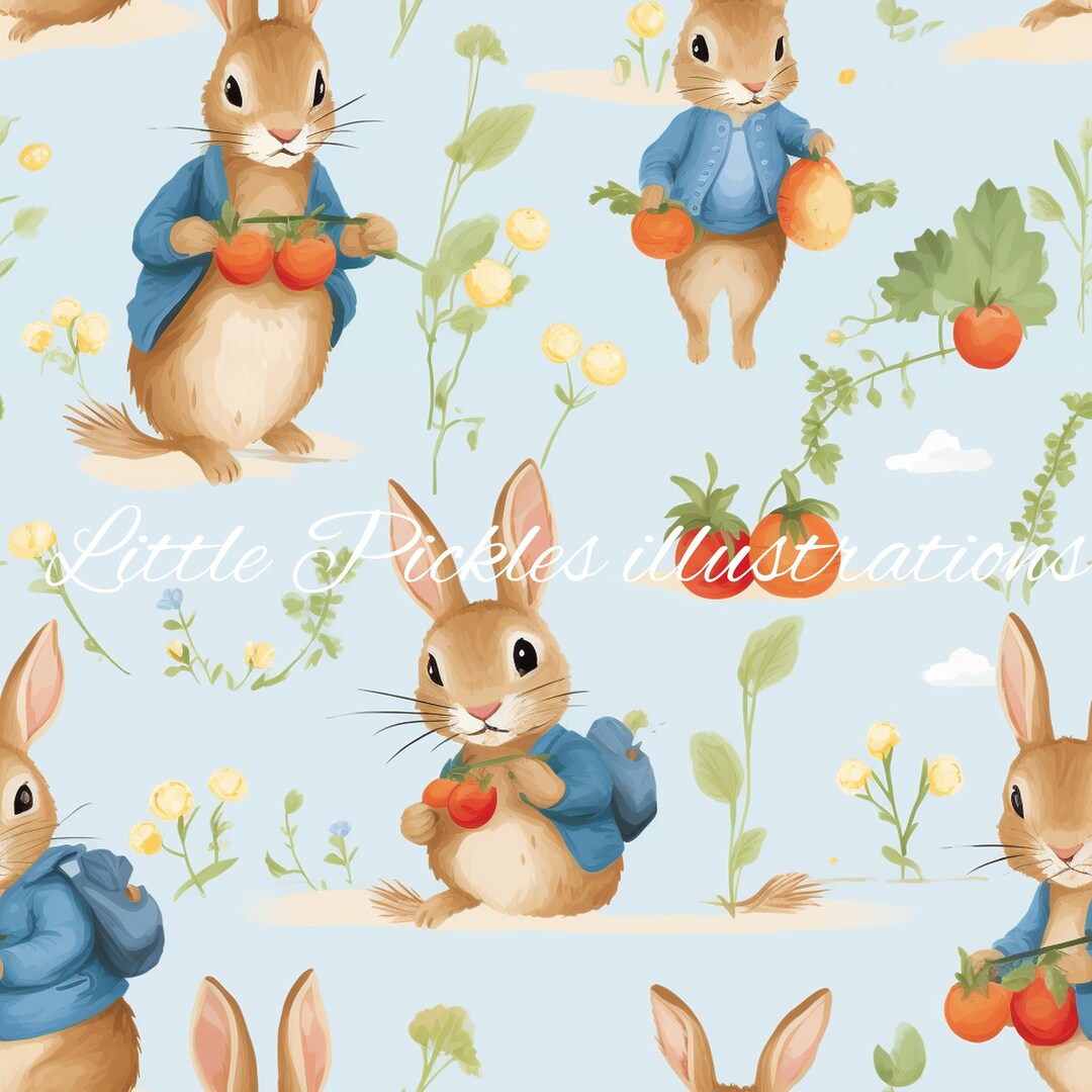 Peter Rabbit Light Veg Seamless Design ,pattern Design, Illustration - Etsy