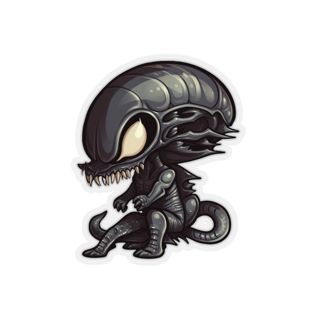 Xenomorph Inspired Cartoon Alien Kiss-cut Stickers - Etsy