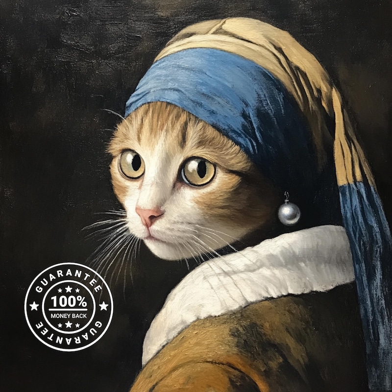 Cat Earrings With Pearl - Etsy