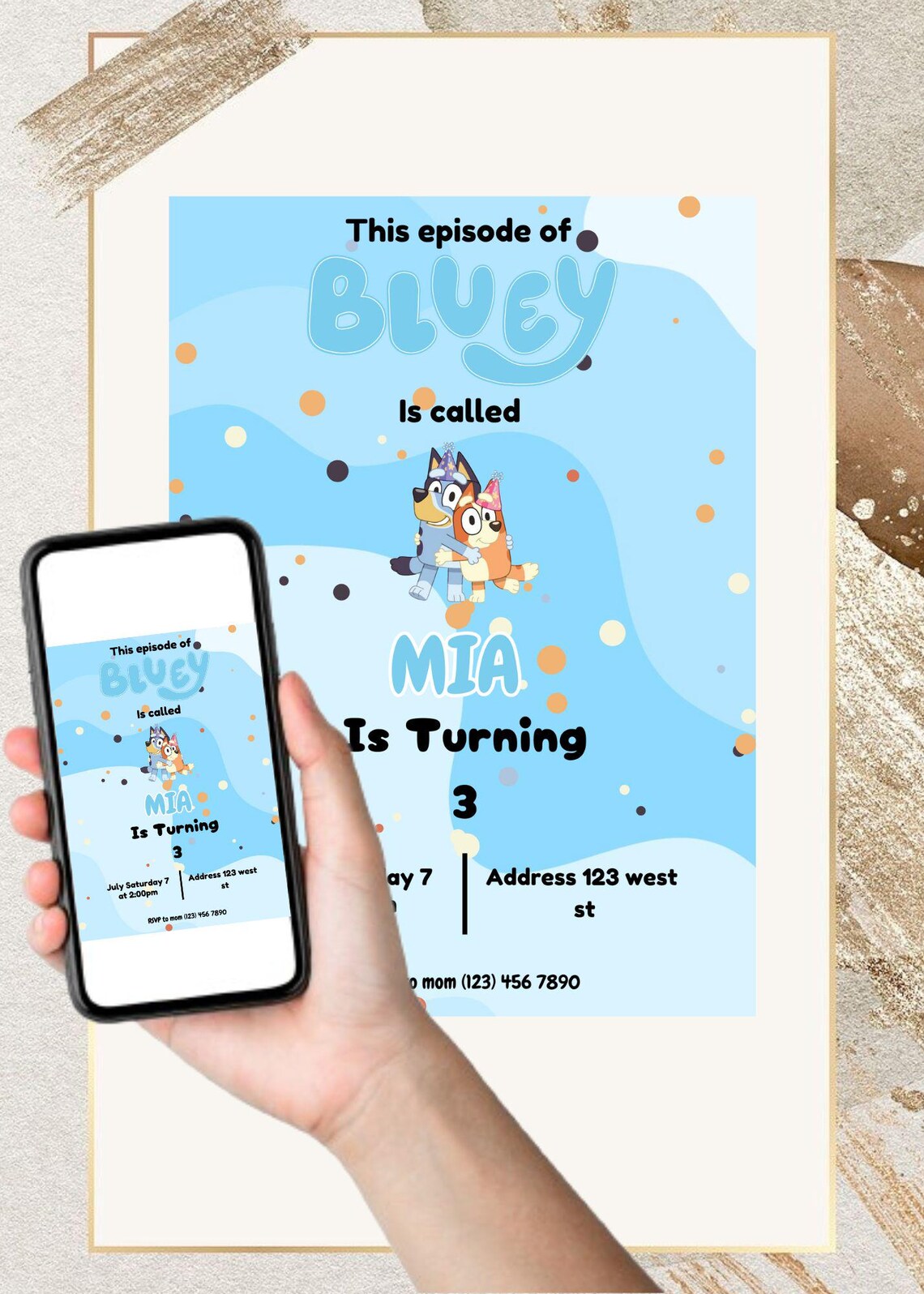 Bluey Birthday Party Invitation Template, Bluey Birthday Invitation ...