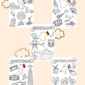 Explore Europe Coloring Pages – 5 Printable Country Sheets for Kids ...