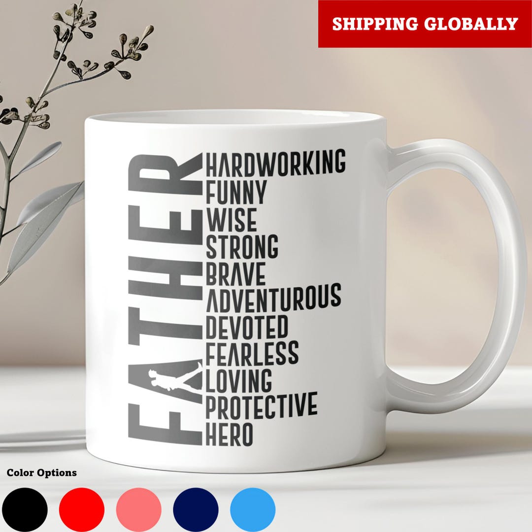 Father Acronym Mug, Hero Dad Coffee Cup, Meaning of Father Gift From ...