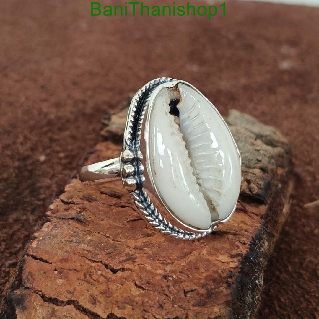 Cowrie Shell Ring 925 Sterling Silver Ring, Handmade Ring, Natural ...