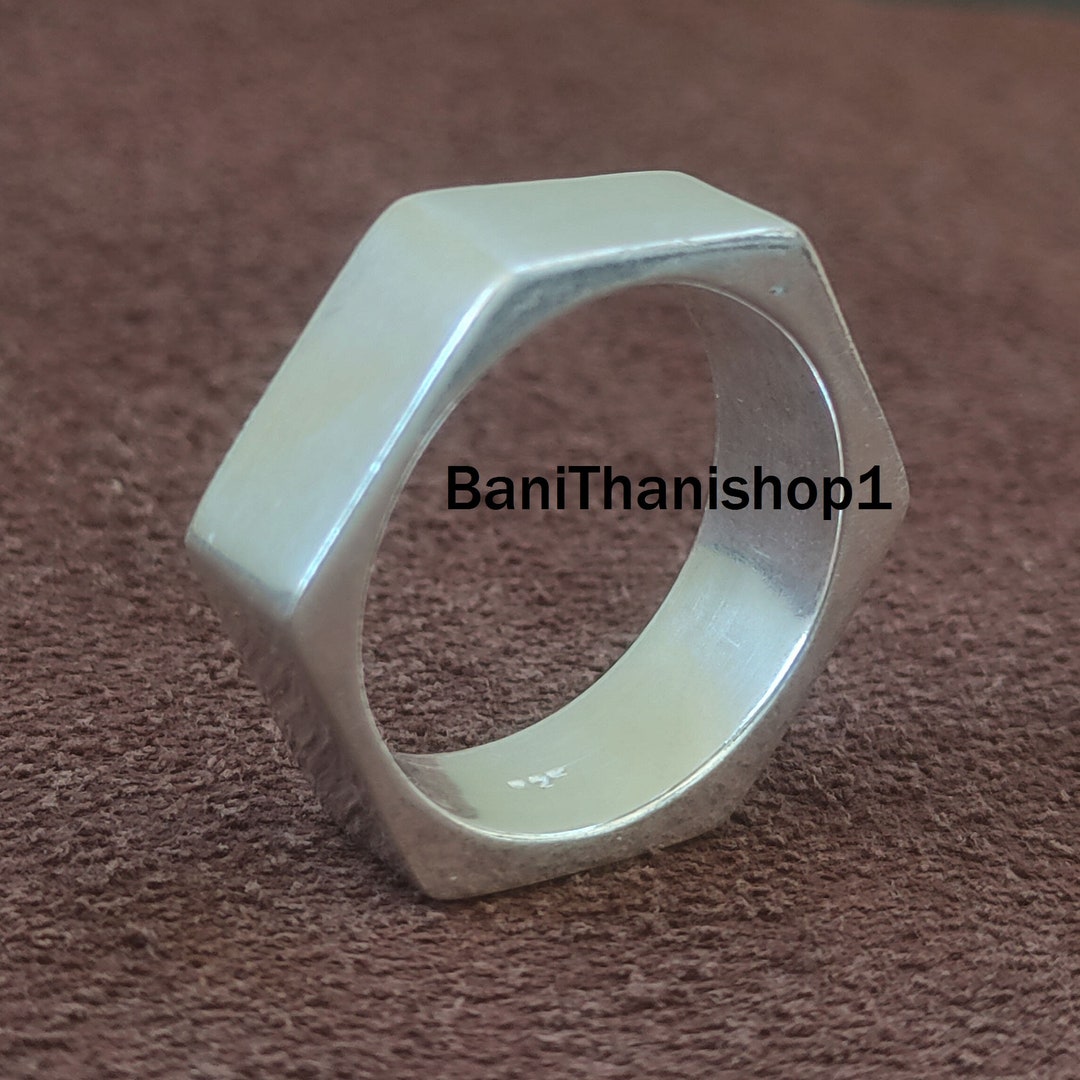 Nut Band Ring, Nut Shaped Ring, Handmade Ring, Hexagon Shape, Hex Nut ...