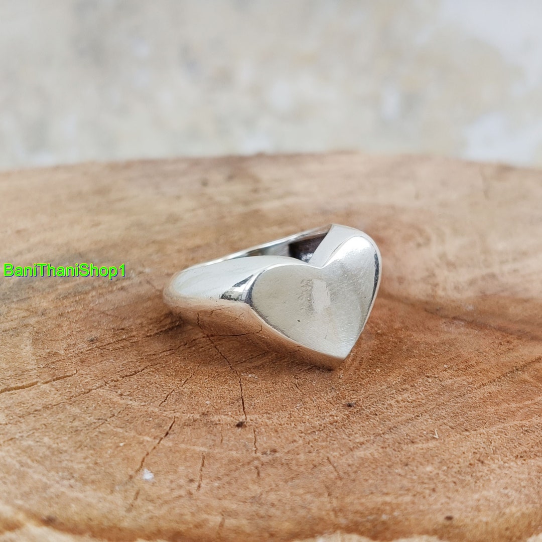 Heart Ring, Signet Ring,silver Heart Ring,minimalist Ring, Love Ring ...