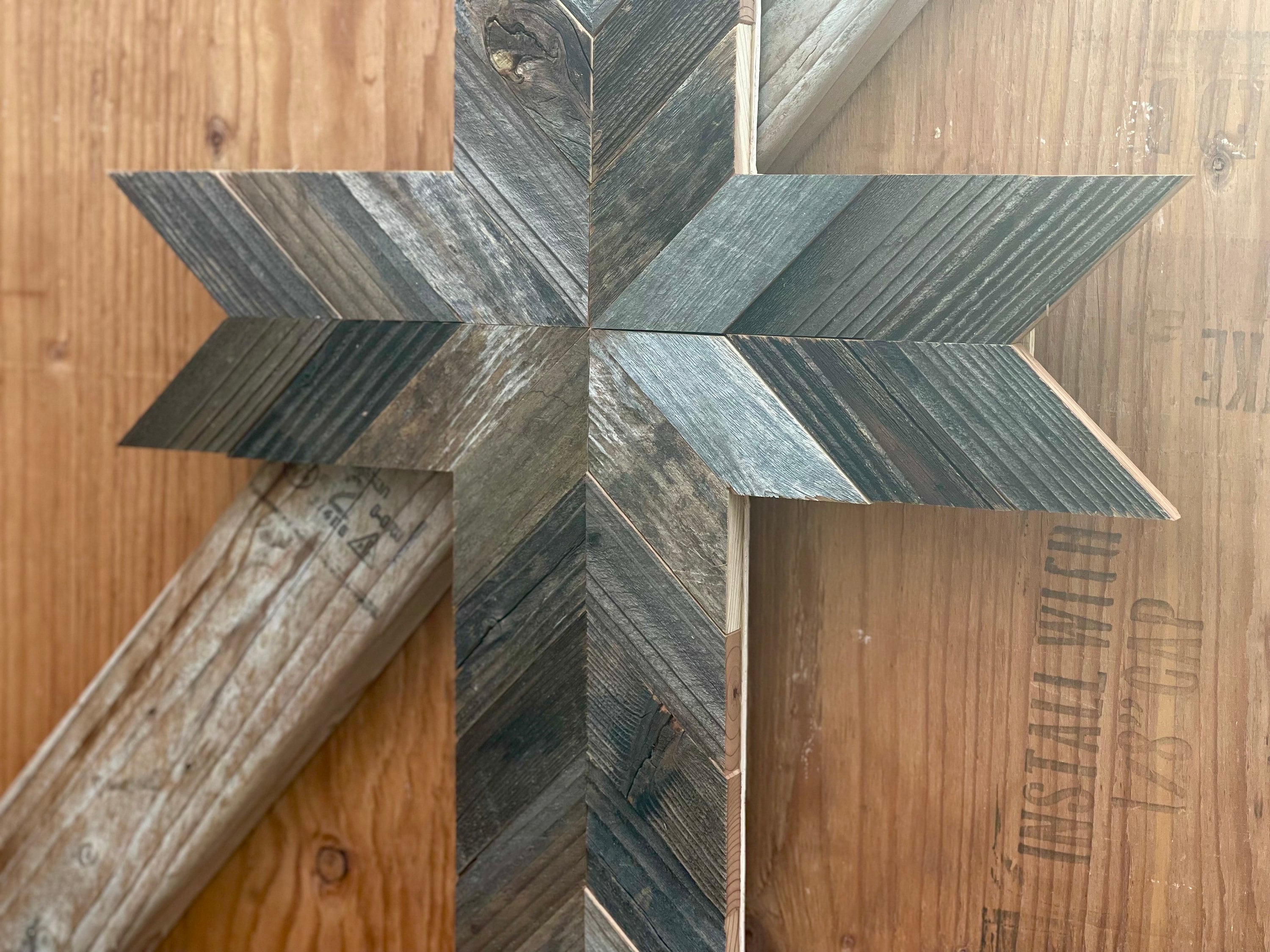 Wooden Cross, Hand Made, Reclaimed Wood Wall Art, Decor, Chevron ...