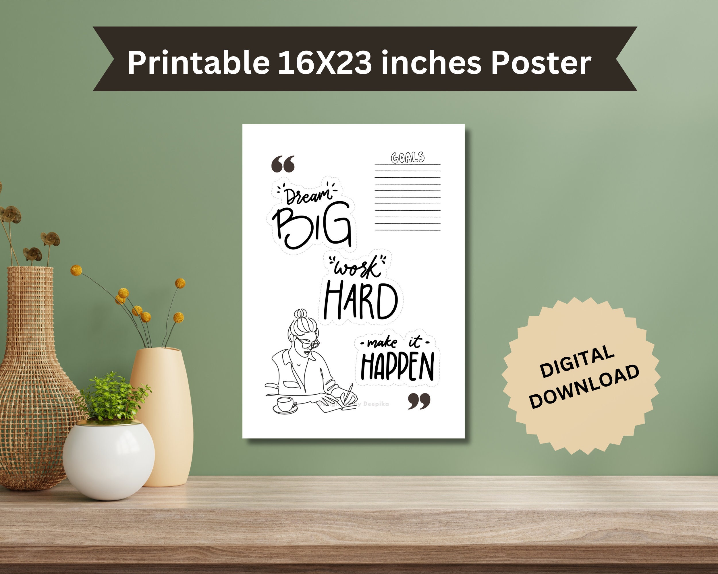 Motivational Poster for Study Room Wall Poster for Office - Etsy