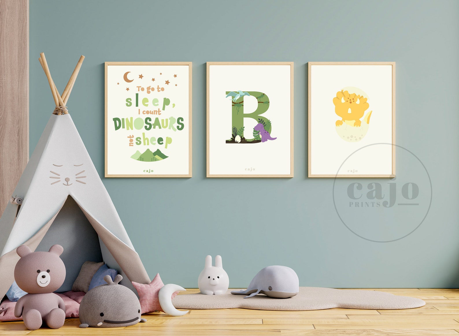 Dinosaur Letter B Wall Print Kids Room Decor Personalised Nursery Art ...