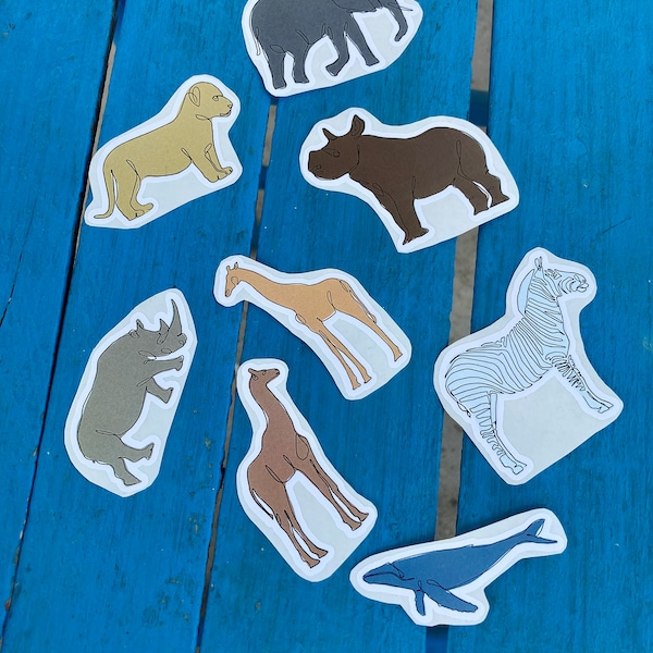 Rhino Line Art Sticker - Etsy