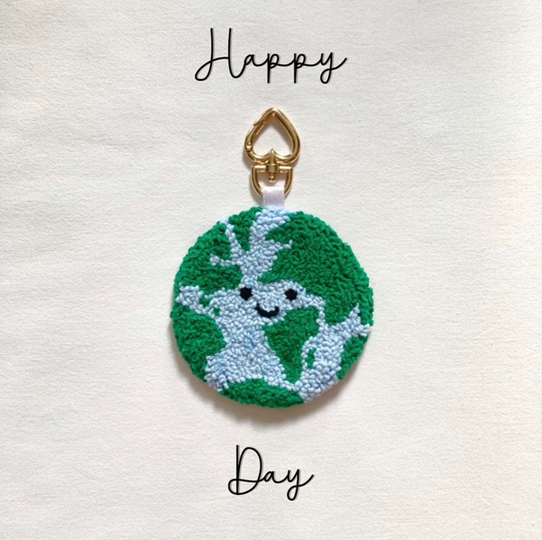 Custom Punch Needle Keychain Planet Needle Punch Bag Charms Earth ...