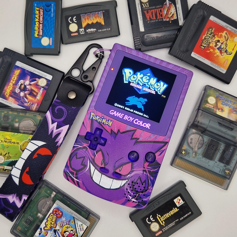Game Boy Color Custom Mod Gengar Edition W/backlit Display, 1800mah ...
