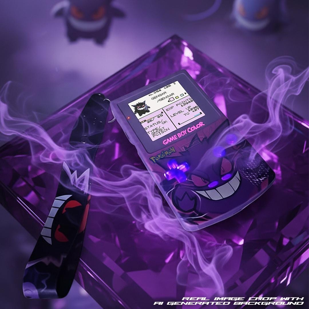 Game Boy Color Custom Mod Gengar Edition W/backlit Display, 1800mah ...