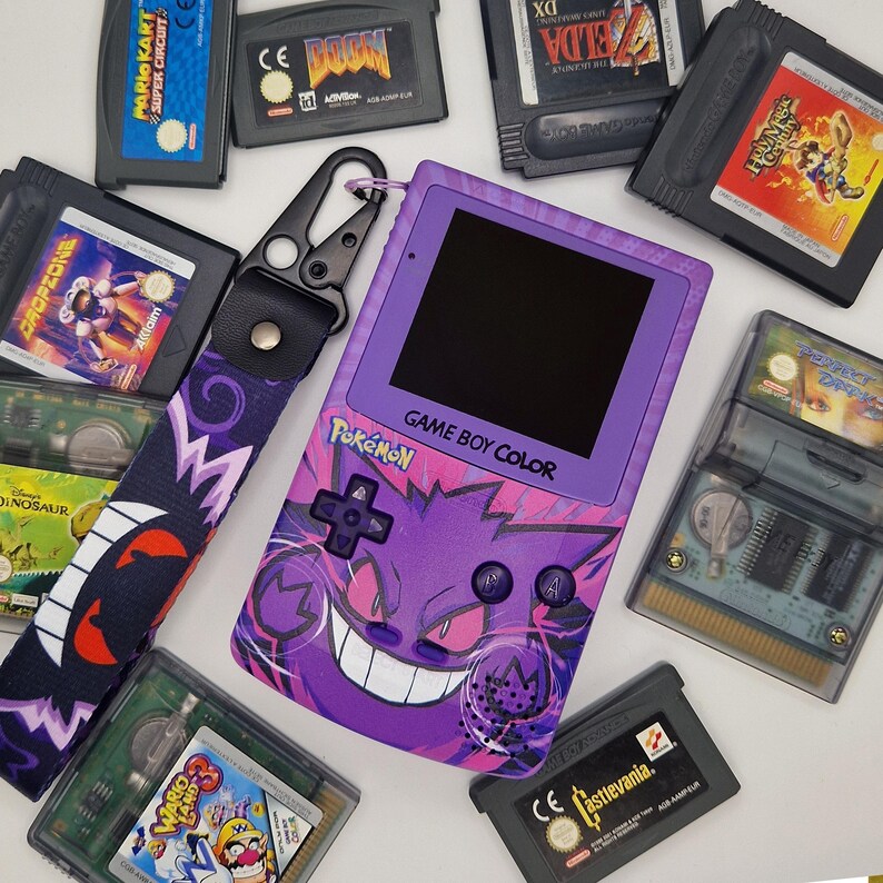 Game Boy Color Custom Mod Gengar Edition W/backlit Display, 1800mah ...