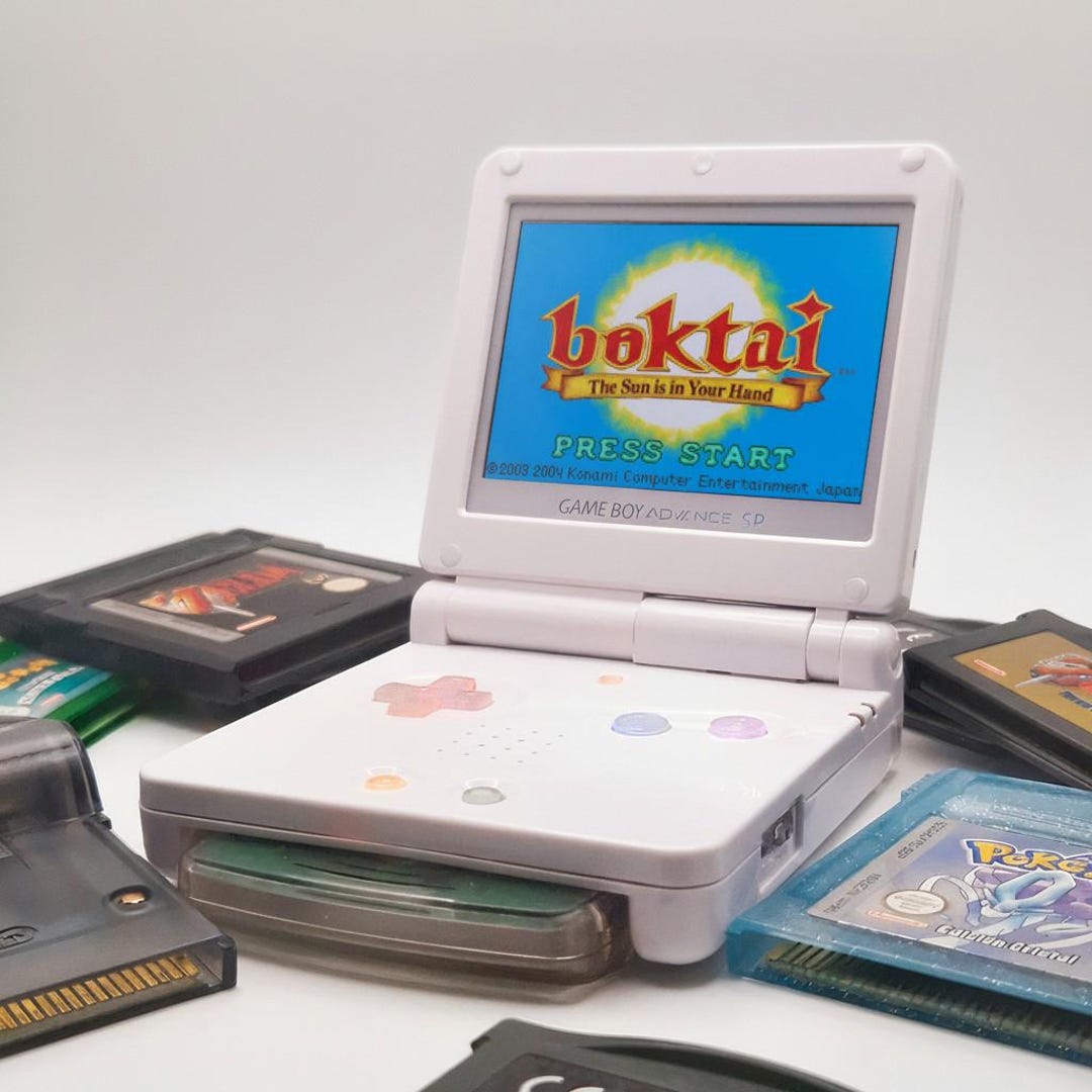 Game Boy Advance SP Custom Mod "rainbow White" W/ips Display, 950mah ...