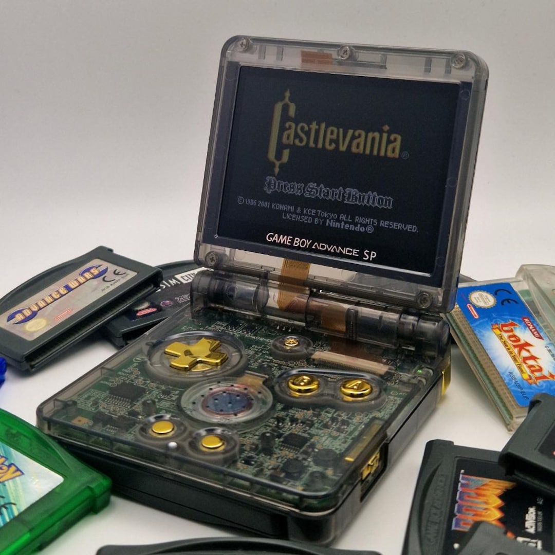 Game Boy Advance SP Custom Mod "blackgold" W/ips Display, 950mah ...