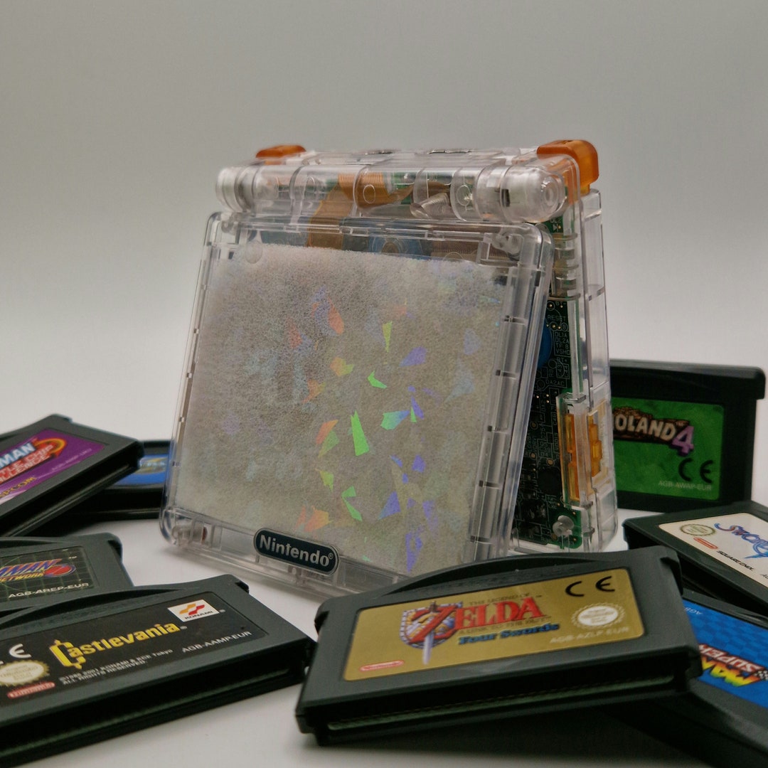 Game Boy Advance SP Mod Clear Holo W/ IPS Display - Etsy