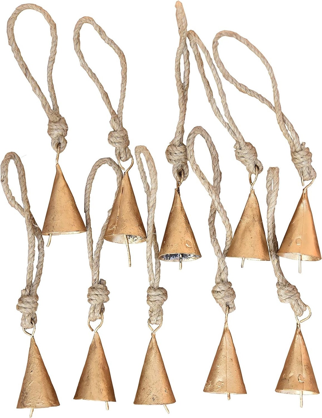 Rustic Farmhouse Bells 10 Cone Rough Hewn Gold Bells 2 Inch - Etsy