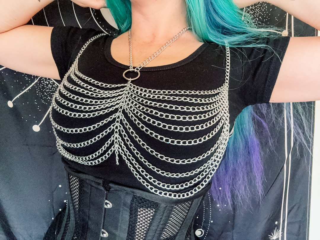 Ribcage Chain Bra: Handmade Goth Punk Aluminum Bralette - Etsy